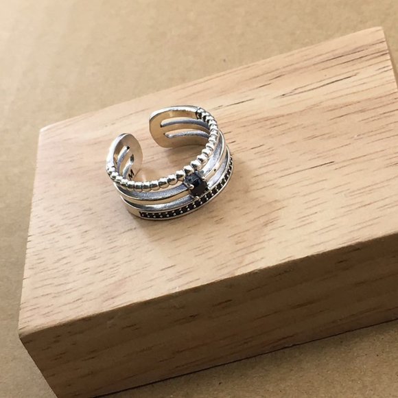 Jewelry | 925 Silver Vintage Double Line Diamond Ring | Poshmark